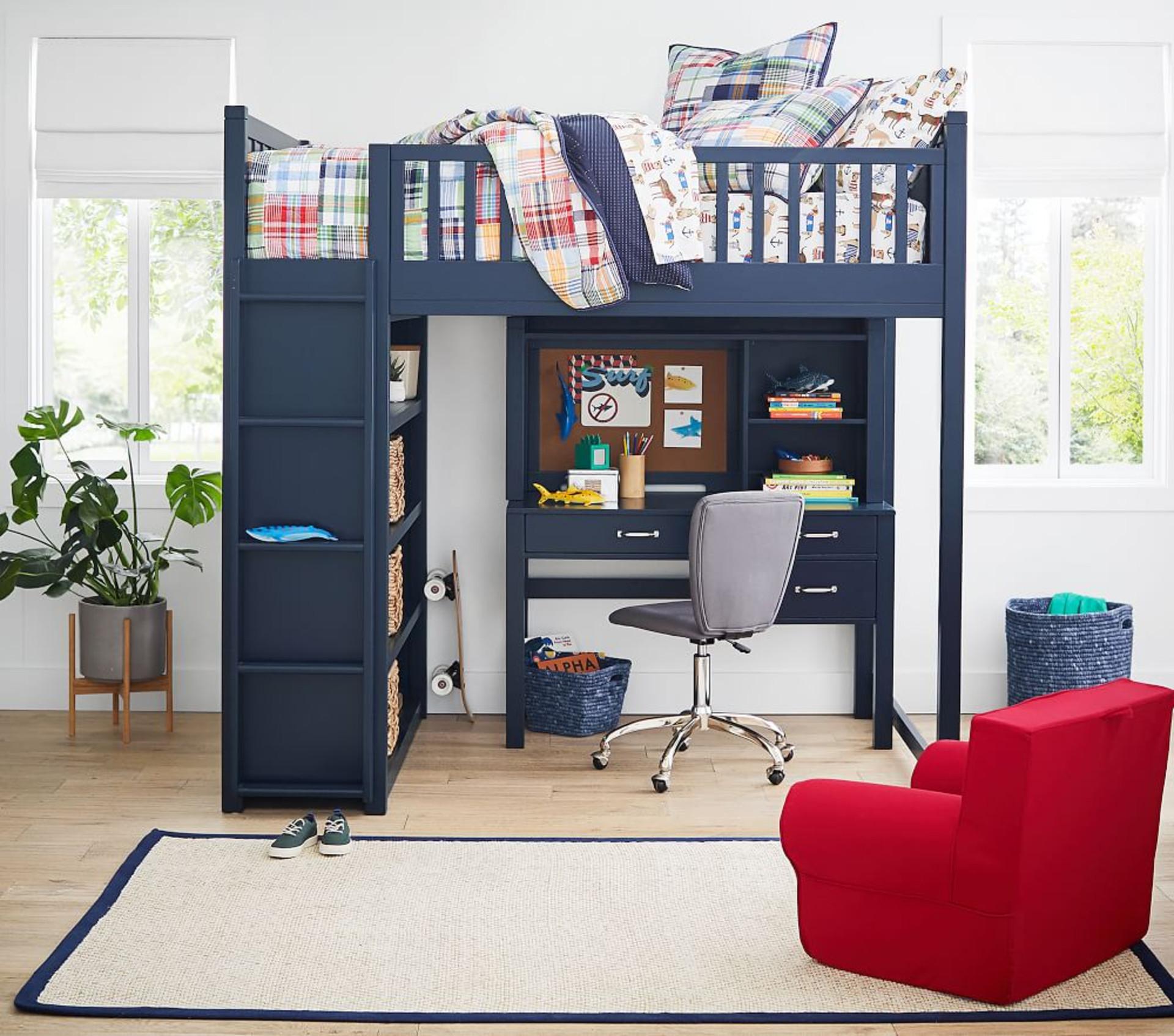 Loft bed with desk pottery barn store